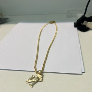 Jewelry | Ladies Gold Alphabet Letter N Chain Approximately 14 Inch ...